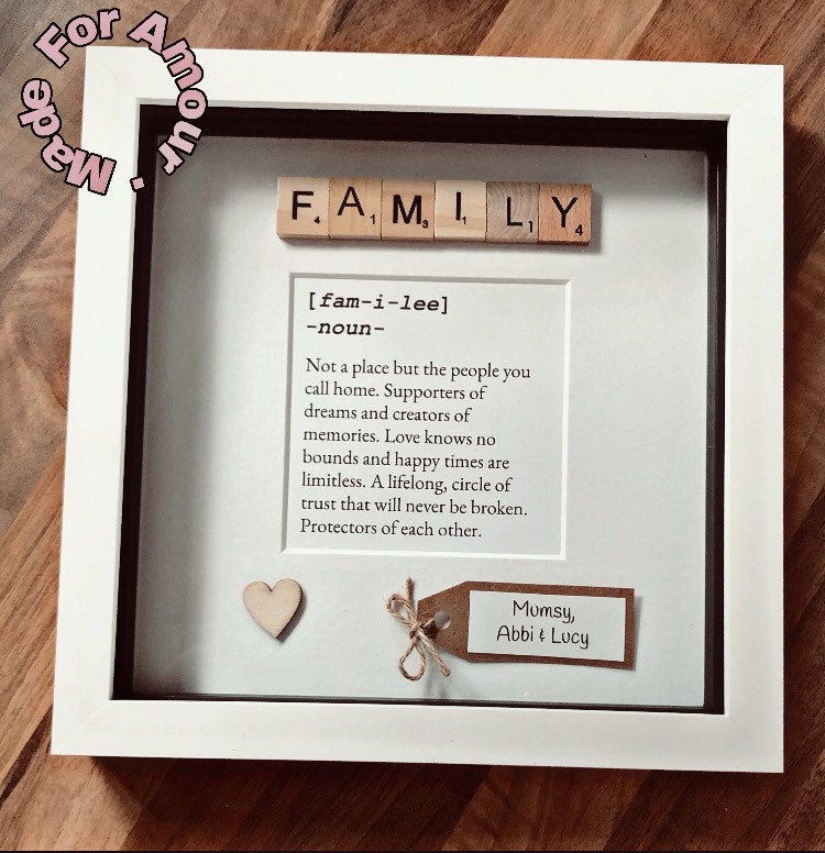 Family meaning frame. Personalised family frame. Family gift. – Made ...