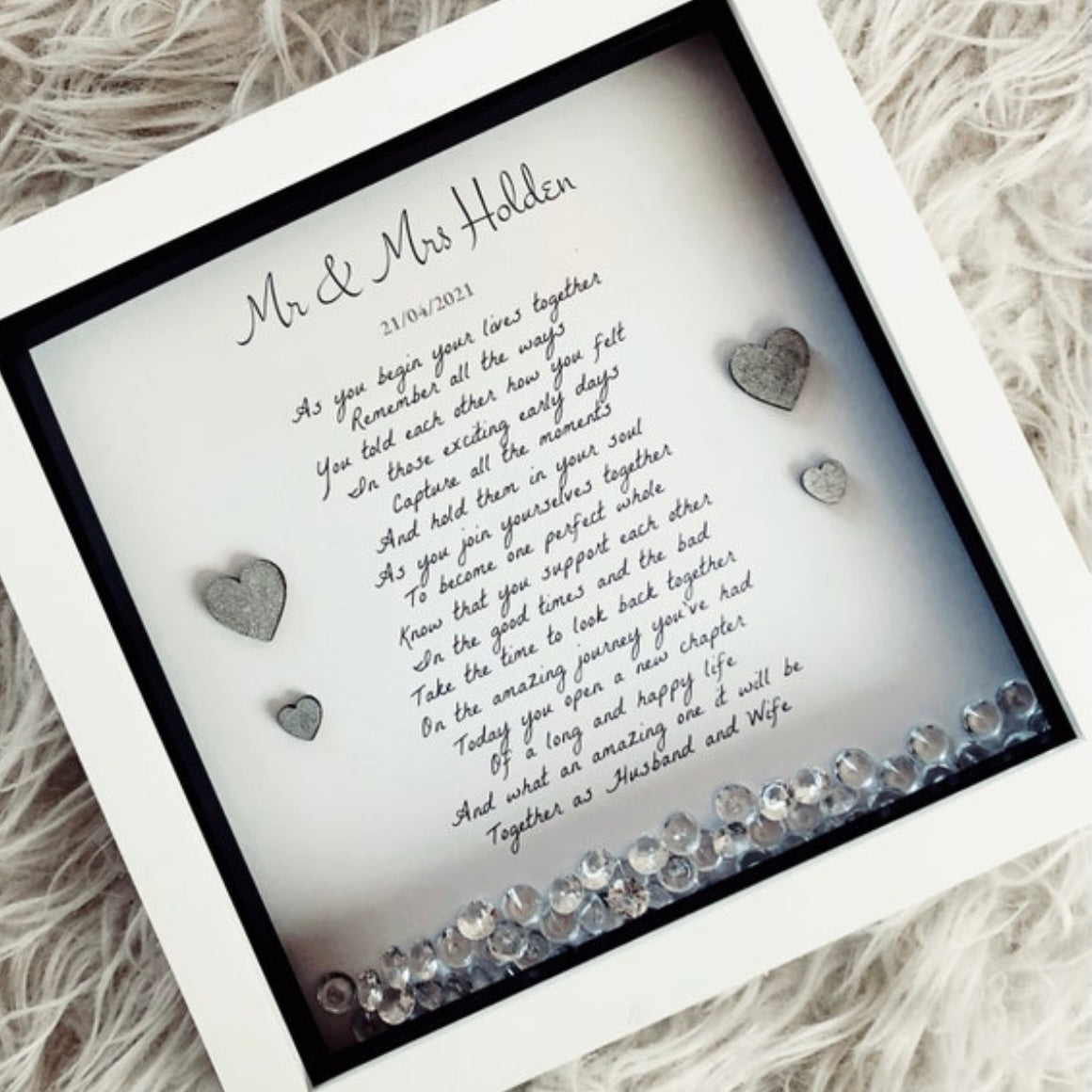 Personalised Mr & Mrs poem frame. Custom Wedding gift – Made For Amour UK